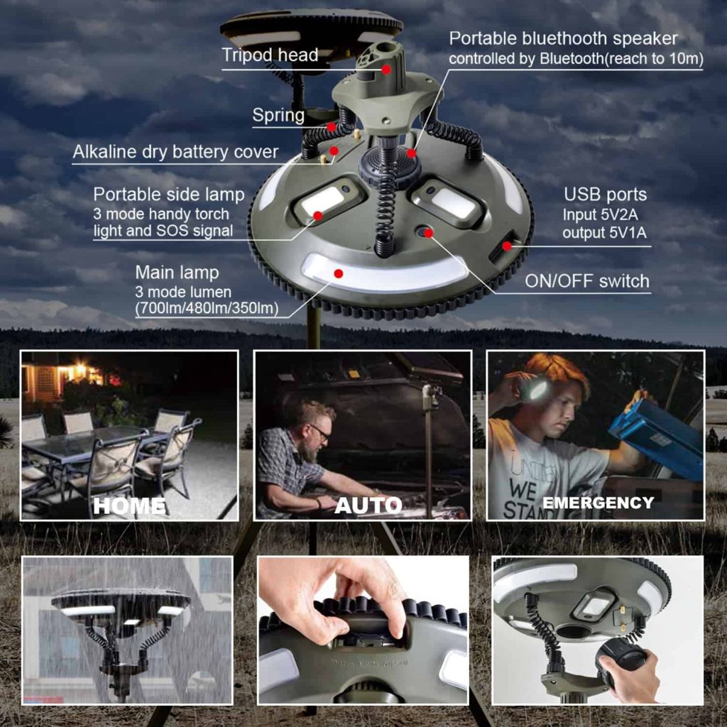 Foco Led Solar UFO para Campin - WildLife Outdoor
