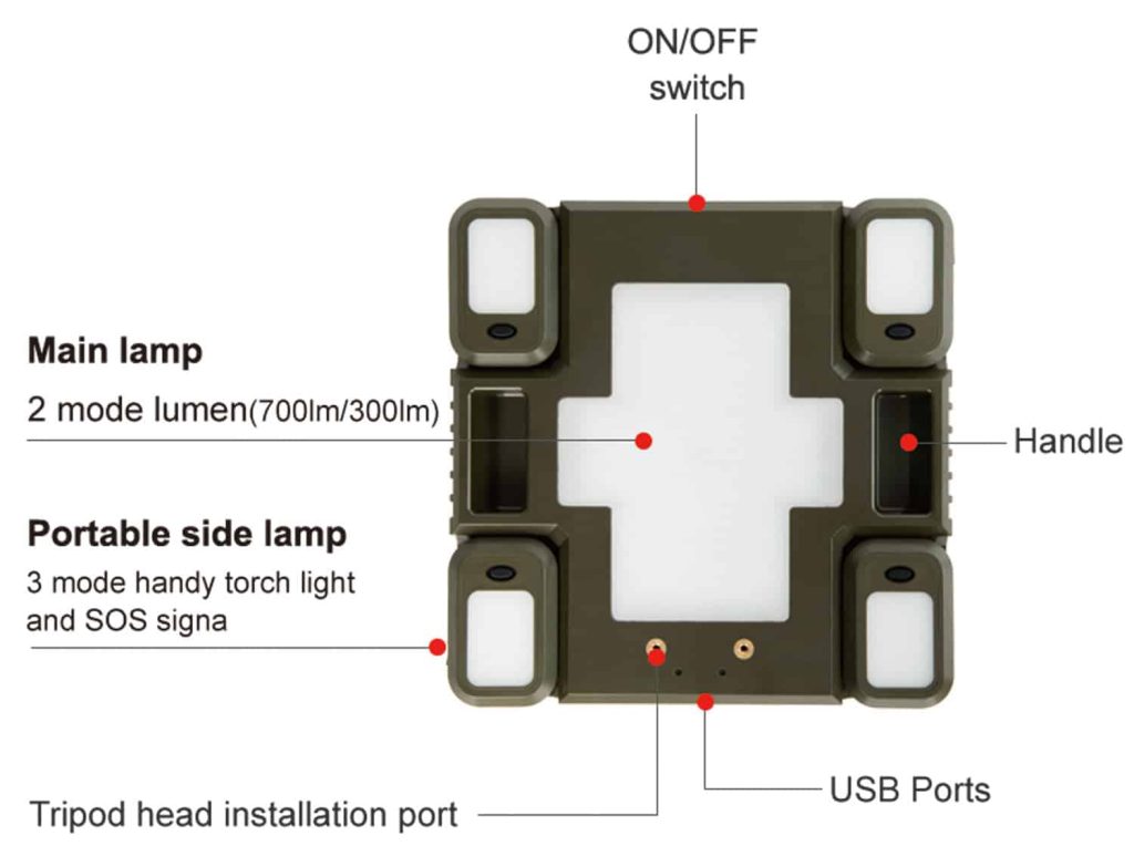 Foco Led Solar para Camping - WildLife Outdoor
